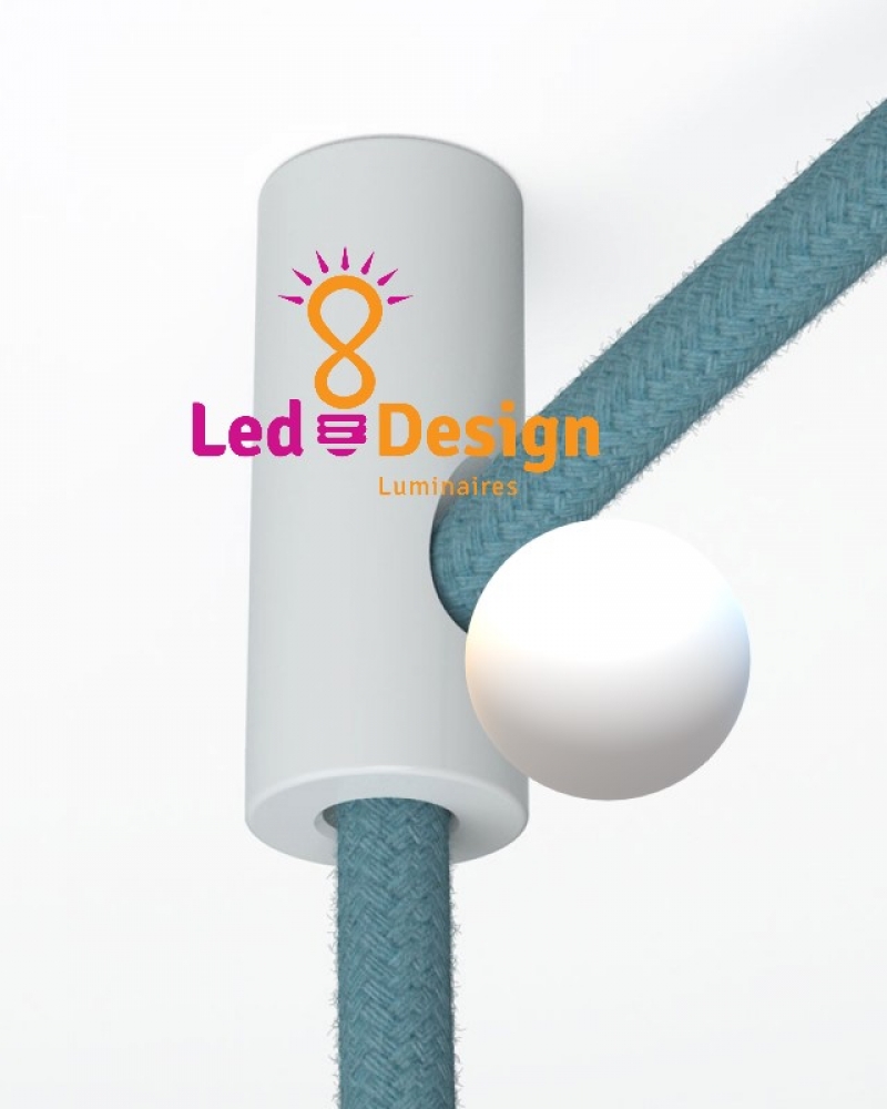 Fixation plafond câble textile blanc - Luminaire LED Design